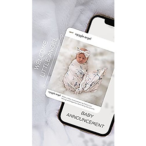Giggle Angel Newborn Receiving Blanket Baby Girl Swaddle Blanket Photography Blanket Set with Headband or Hat (Light Pink Floral)