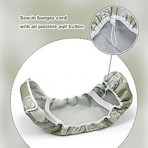 Duwee 14"x40" Heat Resistance Metallic Over The Door Ironing Board Cover Durable Thicken Felt Material Padding Elastic Cord (White Leaves)