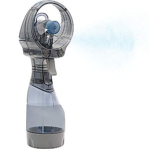 O2COOL Deluxe Handheld Battery Powered Water Misting Fan (Grey)