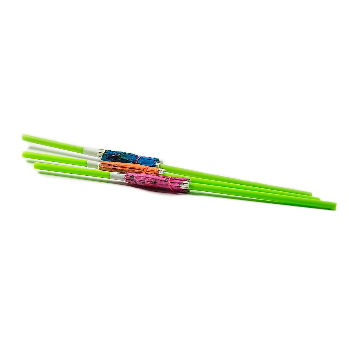 Perfect Stix 8" Neon Green Umbrella Luau and Tropical Drinking Straws 144ct, Multicolor