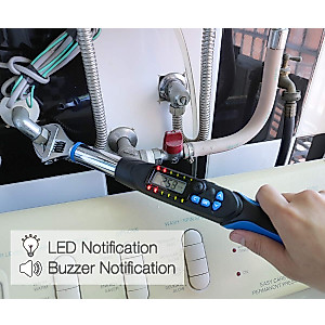 Summit Tools Adjustable Digital Torque Wrench, 5 to 99.5 ft-lb. Torque Range, 5-26 mm Adjustable Jaw, Set Target Torque, Buzzer and LED Indicators, Large LCD Display, Calibrated (WEA08-135CN)