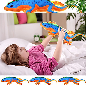 Civaner 22 Inches Realistic Lizard Stuffed Animal Plush Toy with Spots Colorful Gecko Stuffed Animal Sturdy Gecko Plush Reptilian Toy Huggable Birthday Gift for Little Person Teens (Yellow)