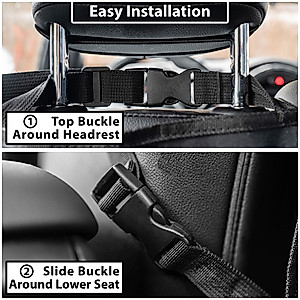 VERONA SUPPLIES Car Seat Organizer 2 Pack with Kick Mats - Muti-Pocket Back Seat Storage Bag with Touch Screen Tablet Holder, to Organize Toy, iPad, Bottle, Snacks, Books