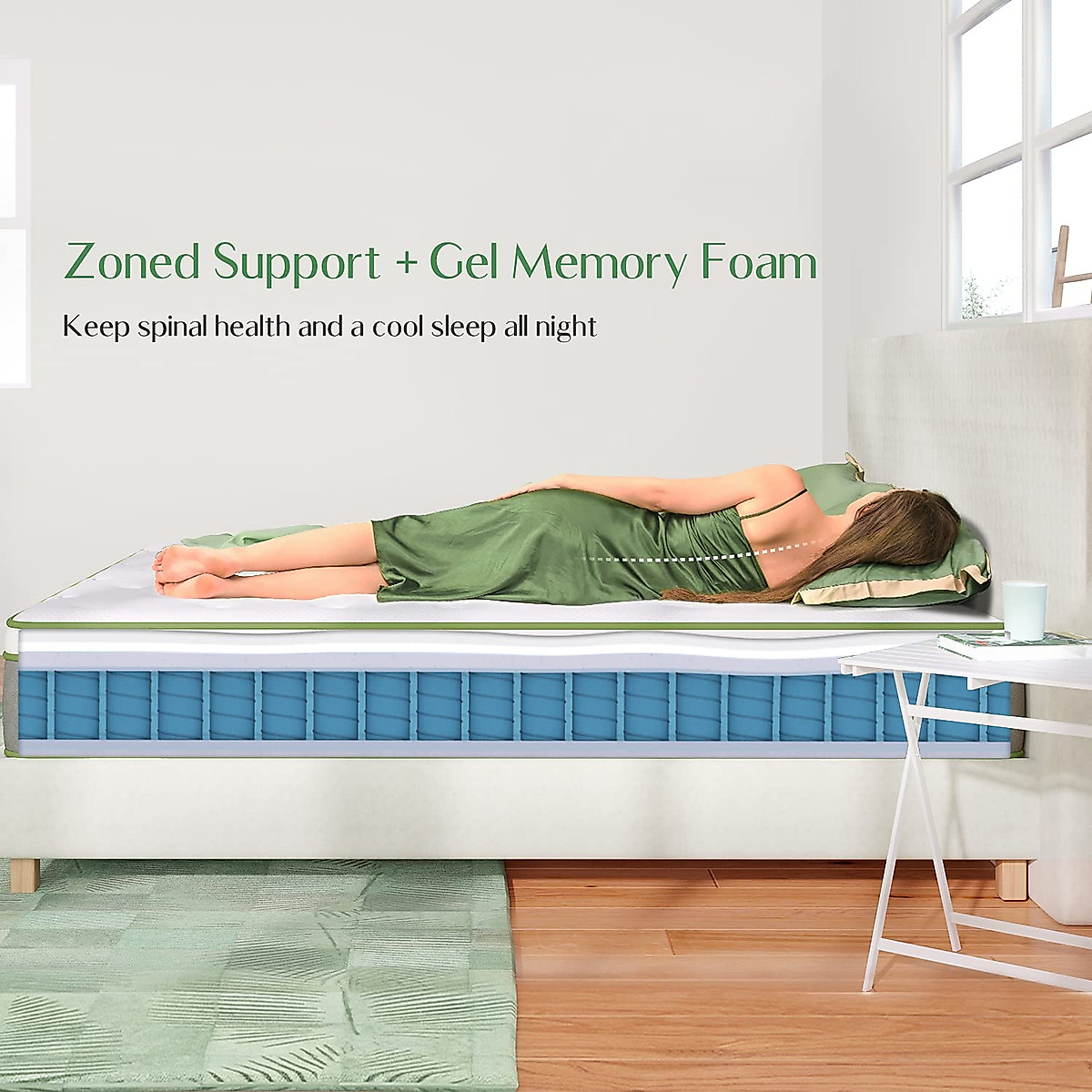 Novilla Mattress California King, 10 Inch Hybrid Pillow Top Mattress Cal King in a Box with Gel Memory Foam & Innerspring for a Cozy & Peaceful Sleep