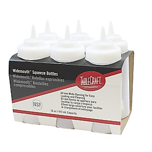 TableCraft C11663C White 16 Oz. Wide Squeeze Dispenser - 6 / PK