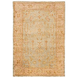 SAFAVIEH Oushak Collection Area Rug - 8' x 10', Soft Green & Rust, Hand-Knotted Traditional Oriental Wool, Ideal for High Traffic Areas in Living Room, Bedroom (OSH112A)