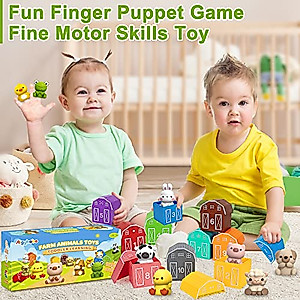 Learning Toys for 1,2,3 Year Old Toddlers, 20Pcs Farm Animals Toys Montessori Counting, Matching & Sorting Fine Motor Games, Christmas Birthday Easter Gift for Baby Boys Girls Age 12-18 Months