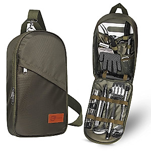 KissAir Portable Camp Kitchen Utensil Organizer Set Reusable Brushed 18/8 Stainless Steel Round 9 Inch Plates Dish