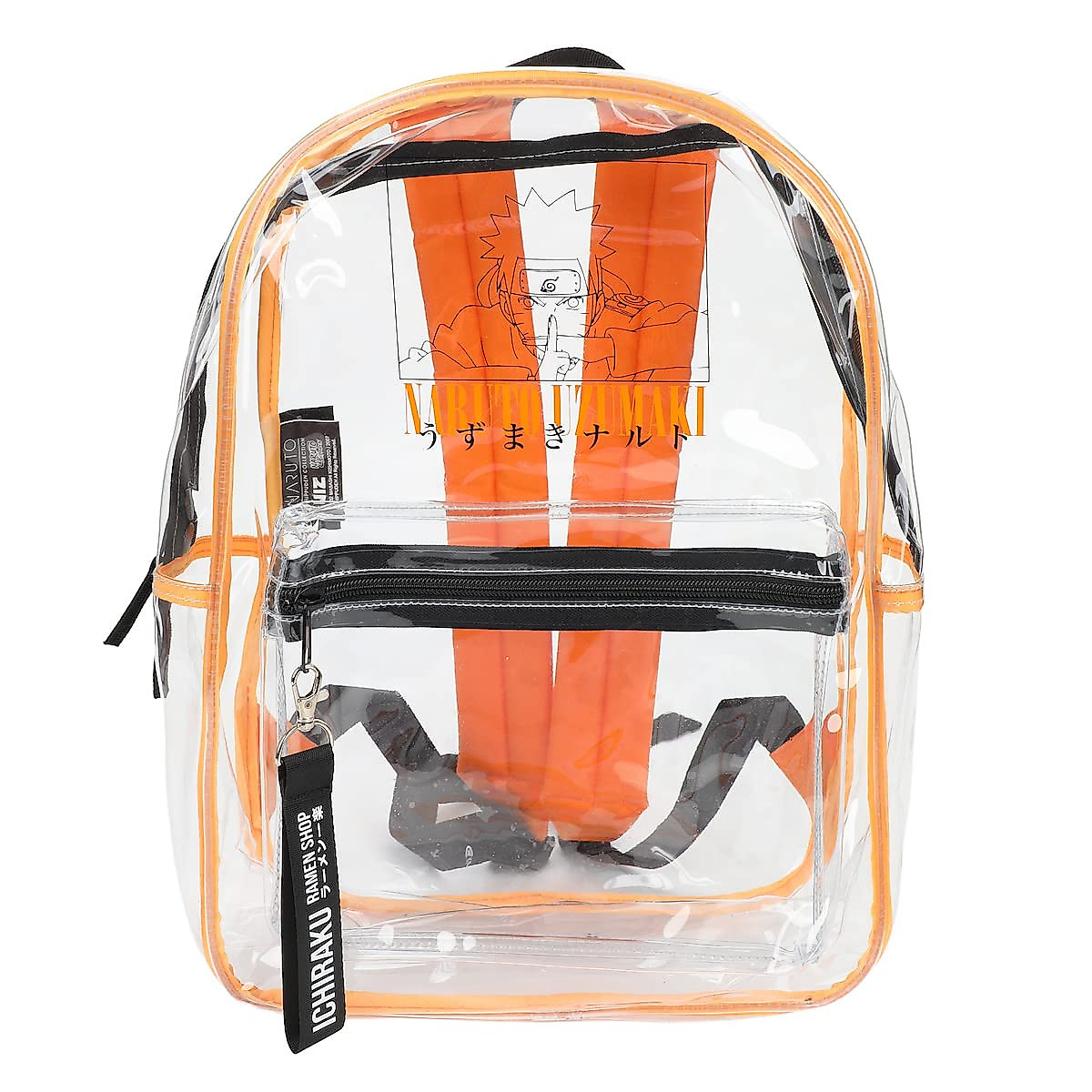 Bioworld Naruto Shippuden 17" Clear Plastic Backpack with Removable Laptop Pocket