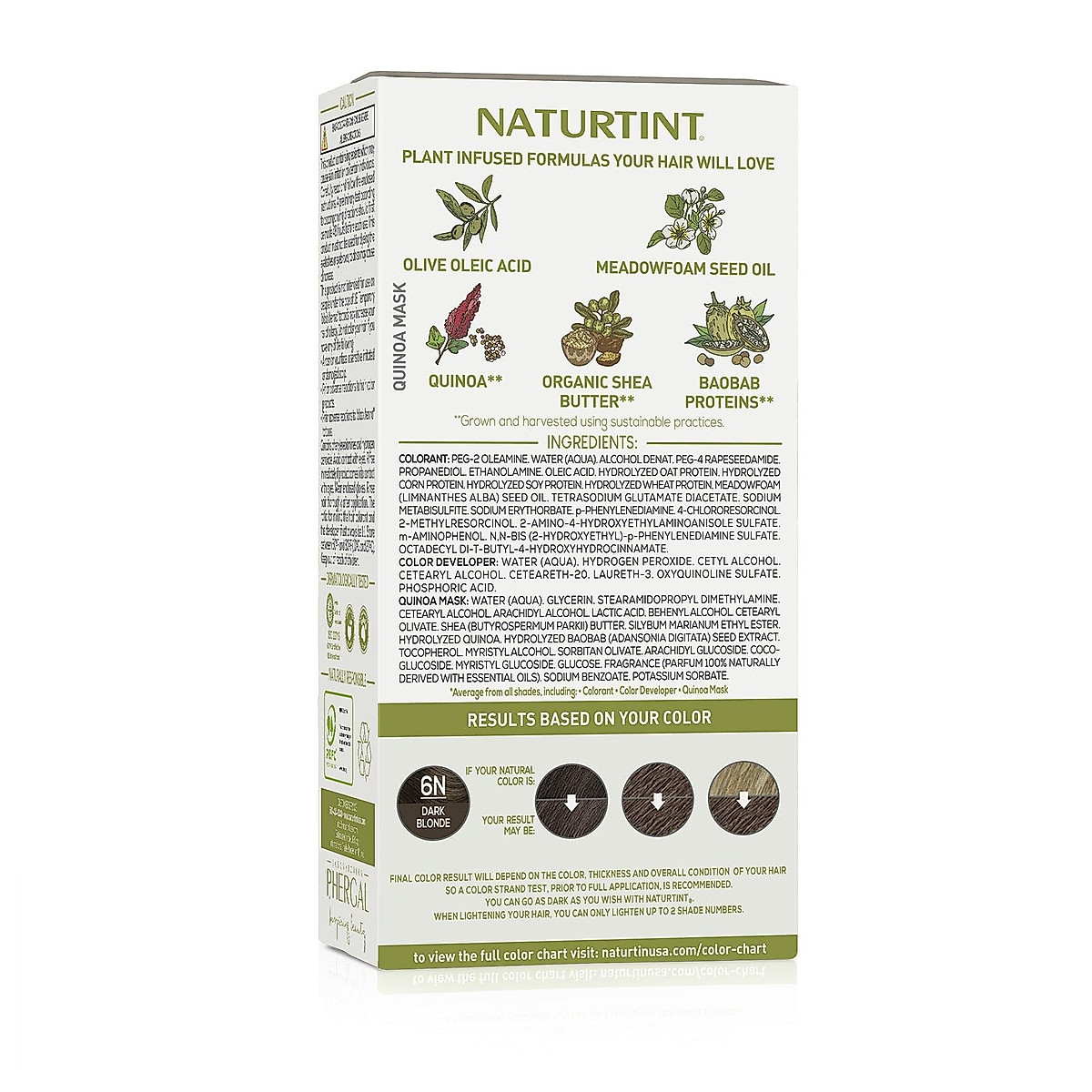 Naturtint 6N Dark Blonde Permanent Hair Color (Pack of 6), Ammonia Free, Vegan, Cruelty Free, up to 100% Gray Coverage, Long Lasting Results (Packaging may vary)