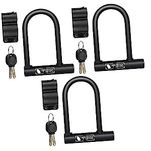 BESPORTBLE 3pcs u-Lock Heavy Duty Bike Lock U Lock Motorcycle Riding Gear Smart Motorcycle Helmet Disc Lock Small Bike Lock Bike Key Lock Mountain Bike Lock Shackle Intelligent Bicycle Lock
