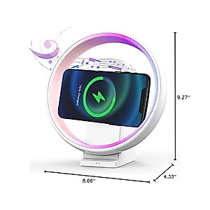 Depulat Bluetooth Speaker, Night Light Lamp with 15W Wireless Charger Phone, Color Changing Atmosphere Table Lamp for Women, Men, Teen Boy Girl Gifts Trendy Stuff