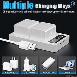 2Pack Rechargeable Batteries for Arlo Pro 4 Pro 3 Ultra 2 and Ultra Camera, LCD Dual Charger for Arlo Pro5 Pro4 Pro3 Ultra Ultra2 Camera A-4a Battery VMA5400 VMC4040P