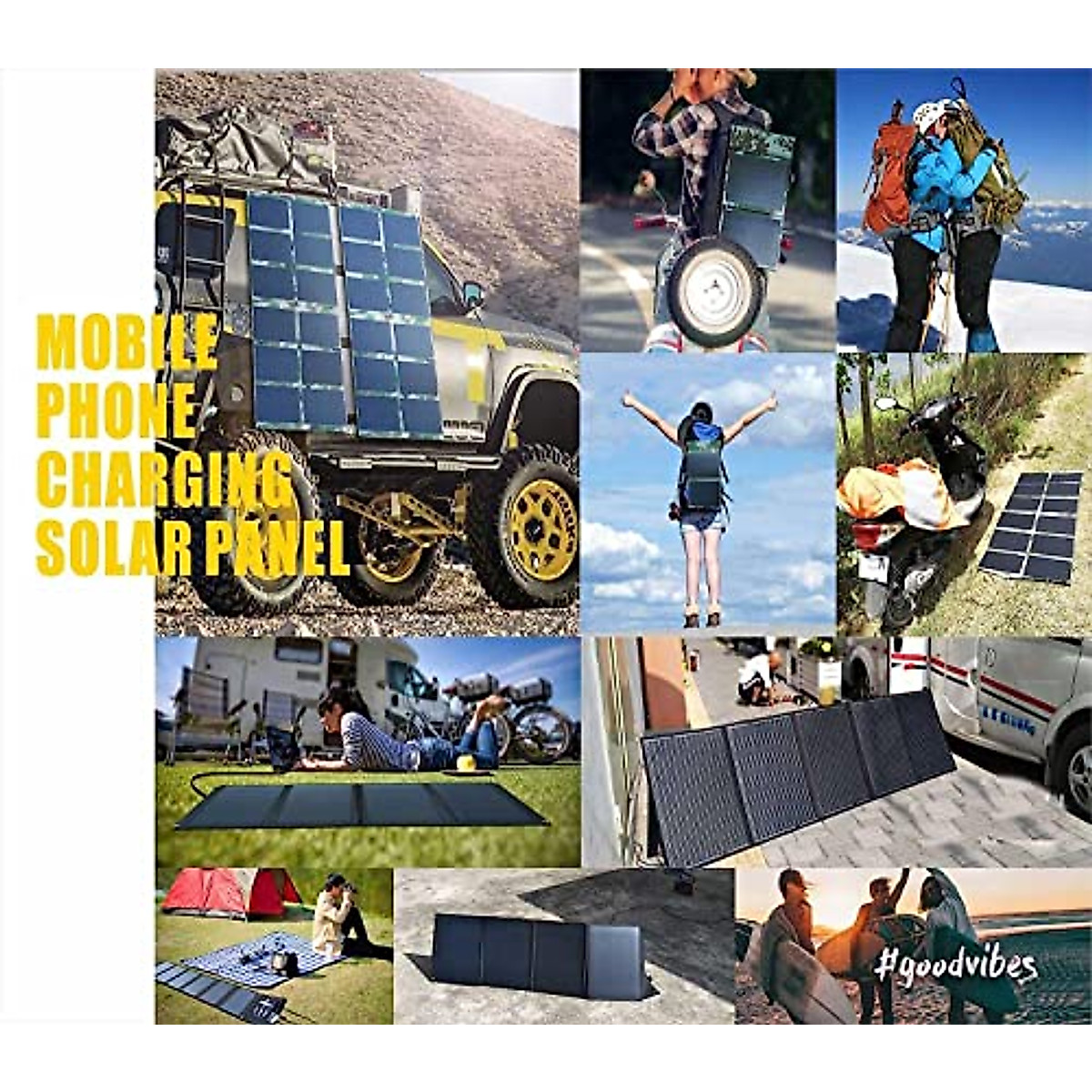 Solar Panels 60W Portable Solar Charger Foldable Solar Panel with USB Dc Port Waterproof for Travel Camping Garden USB Devices