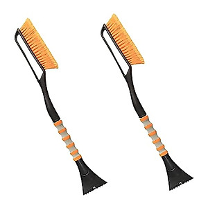 Yardwe 2PCS Snow Shovel Windshield Scraper Snow Broom for car Snow Remover Cleaning car Snow Mover car Snow Removal Brush Glass Cleaner Tool multitools Snow plow 2in1 Window Plastic