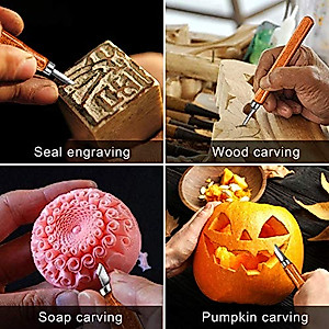 Wood Carving Knife Set - 20 PCS Hand Carving Tool Set for DIY Sculpture Carpenter Experts & Beginners