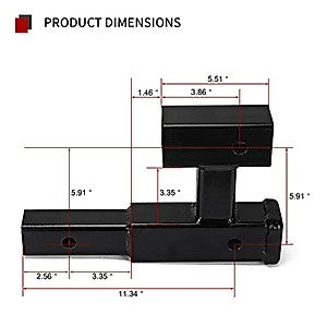 YITAMOTOR 2 inch Dual Receiver Extender Trailer Towing Hitch Extension Bicycle Extender (GTW- 4000 lb.)