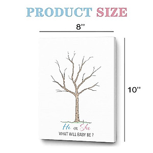 Funny Baby Shower Guest Book Party Game, Gender Reveal Fingerprint Leaves Tree, Gender Reveal Baby Shower Party Ideas, Gender Reveal Keepsake, Special Meaningful Canvas Decoration