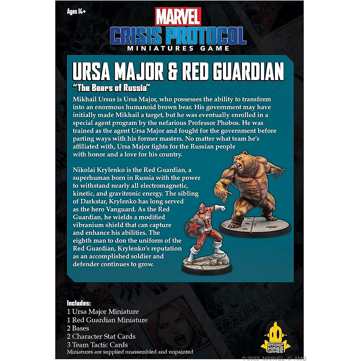 Atomic Mass Games Marvel: Crisis Protocol Red Guardian & Ursa Major Character Pack - Winter Guard Powerhouses, Tabletop Superhero Game, Ages 14+, 2 Players, 90 Minute Playtime, Made