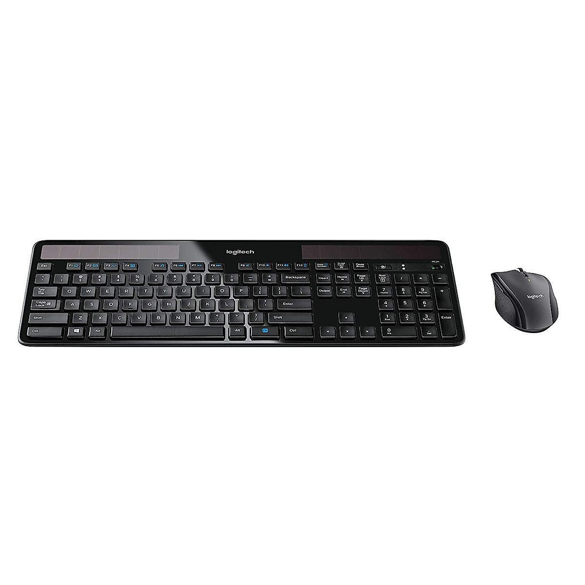 Logitech K750 Wireless Solar Keyboard Black for Windows Solar Recharging Keyboard (with Mouse)