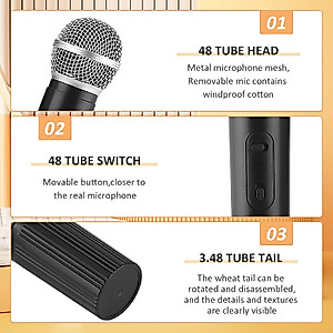 Tceapoo Microphone Props for Party, Toy Microphone Fake Microphone Simulate Speech Practice Microphone for Christmas Karaoke Fun Stage Costume Prop Birthday