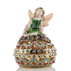 SEVENBEES Angel Figurines Collectibles Angel Gifts for Women Girls Jewelry Box Trinket Boxes Hinged Ring Holder