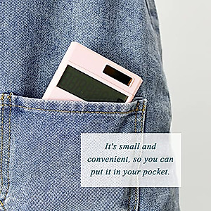 Mini Calculator, Pocket Calculator 8-Digit Solar Battery Office Calculator,Dual Power Desktop Calculators(Blue, Pink)