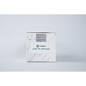 UTEBIT Solar Motion Sensor Flood Light, 4 Heads LED Security Lights, IP65 Waterproof Outdoor Wall Light, 3000LM Snowflake Lights, USB Chargeable 3 Modes Garden Yard Solar Lights for Outside