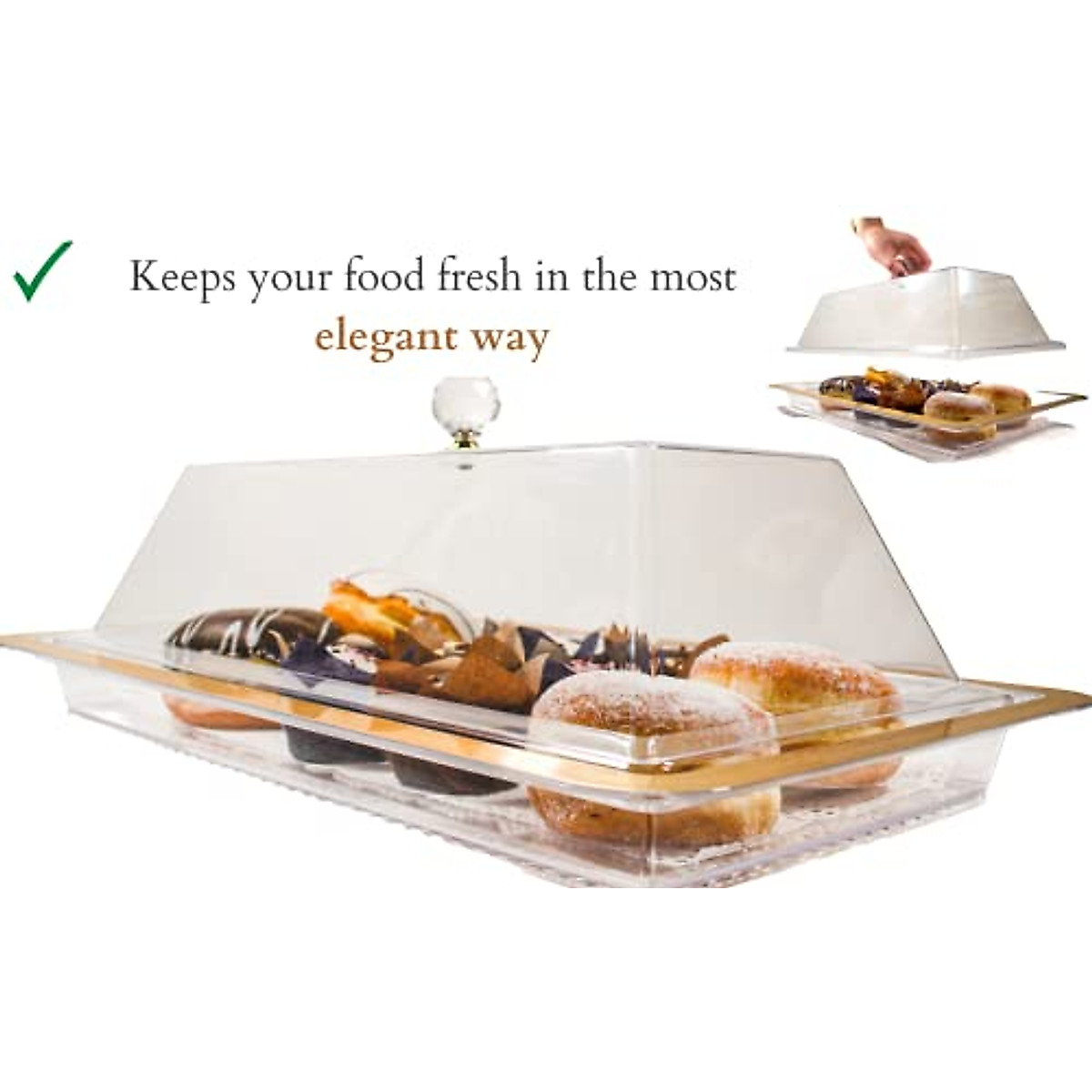 Glitz Halloween Acrylic Cake Stand with Dome Lucite Serving Tray with ...