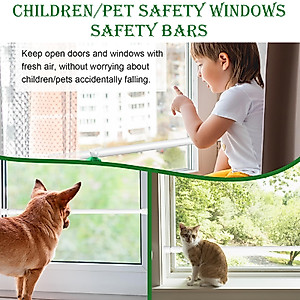 8 Pack Window Security Bar for Inside Windows Adjustable Window Safety Rods Extendable Sliding Door Lock Bar with Rubber Tips Multi-purpose Telescopic Rod Clothes Drying Rod, Extends from 17-27.6 Inch