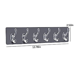 Heavy Duty 30lb(max) Self Adhesive Multi-Function Hooks Wall Clothes Tree(Silver)