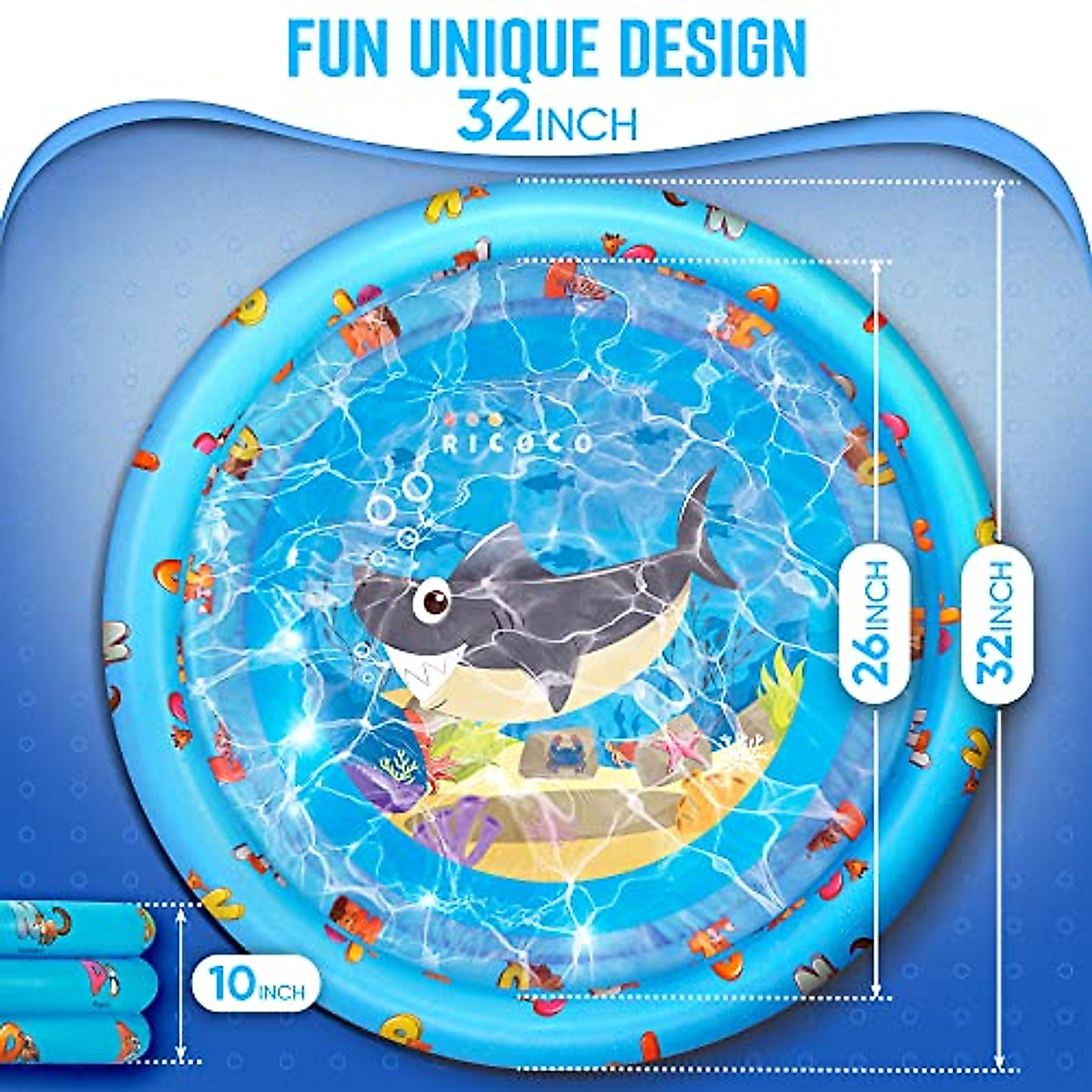 Small Pool for Kids, Small Kiddie Pool, Baby Pool for Kids 1-3 Years, Mini Pool for Toddlers & Infants, 32Inch, Small Inflatable Swimming Kiddie Pools for Outside and Inside, Durable Material Blue