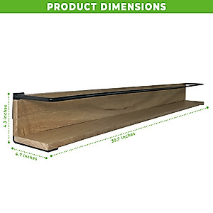 Spice Shelf - Hanging Spice Rack - Stove Shelf - Over the Stovetop or Wall Mounted - 30’’ Rustic Wood Floating Spice Rack - Seasoning Organizer above Oven - Kitchen Hack - Storage Solution/Space Saver