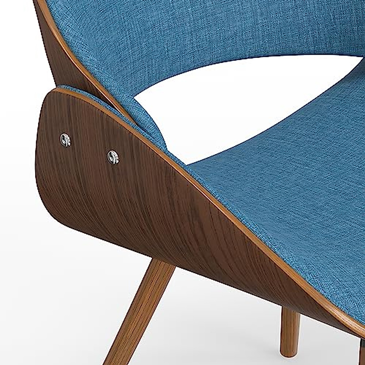 SIMPLIHOME Malden Dining Chair in Blue Linen Look Fabric, 22.8" W x 20.9" D x 30.9" H, Mid-Century Modern Wood Back Chair for Dining Room