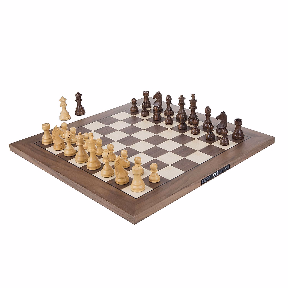 DGT USB Walnut e-Board with Timeless Pieces and Carrying Bag Included Chess Board