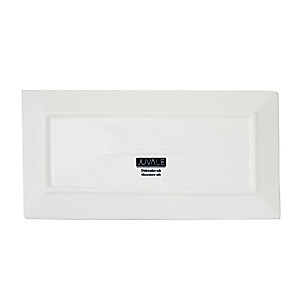 Juvale White Ceramic Serving Platter Trays, Set of 4 Rectangular Appetizer Plates (9.5 Inches)