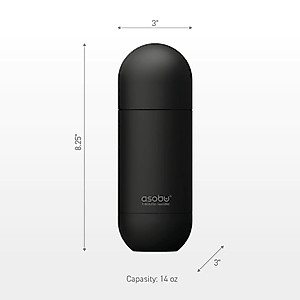 asobu Orb Bottle Blue Insulated Travel Bottle, 420 ml