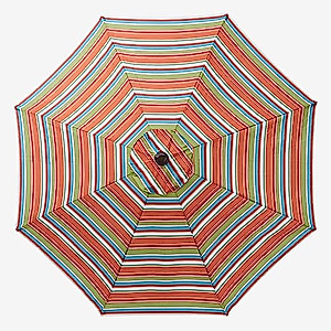 BrylaneHome 9' Tilt-And-Crank Umbrella 9 Foot Heavy Duty Fade-Resistant Tilting Shade, Covert Breeze Multicolored