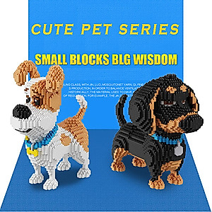 Uvini Building Blocks Pets, Bricks Dachshund, Micro Bricks Dog Animal Building Toy Bricks Dog for Kids 10,11, 12, 13, 14, Teens or Adult, 2100 Pieces