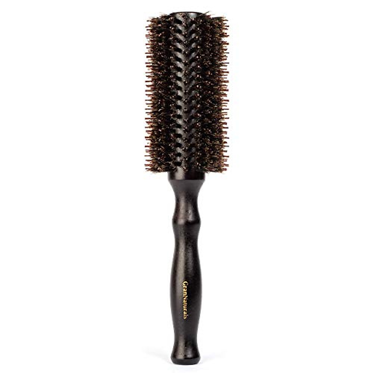 Boar Bristle Round Hair Brush - 2.2 Inch Diameter - Blow Dryer & Curling Roll Styling Hairbrush with Natural Wooden Handle for Women & Men - Used While Blow Drying to Style, Curl, and Dry Hair