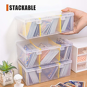400 Count Plastic Trading Card Storage Box with Dividers, Baseball Card Storage Box, Sports Cards Holder Organizer - 1 PACK