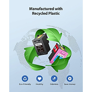 62XL Ink Cartridge Combo Pack Black & Color Replacement for HP 62 XL, 62XL Remanufactured Ink Work with Envy 5540 Series