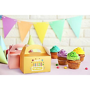 Eupako 36 Pack Rose Gold Treat Boxes Goodies Favor Boxes Small Gable Gift Boxes for Wedding, Birthday Party 6.2 x 3.5 x 3.5 Inches