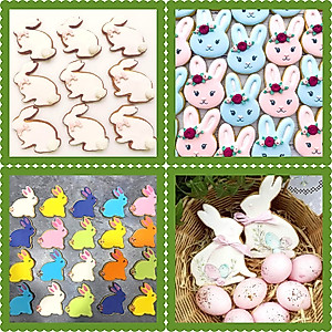 KAISHANE Easter Cookie Cutters Set - rabbit, Bunny, Carrot, rabbit face Shapes Biscuit Cutters 6 Pieces Stainless Steel