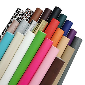 OZXCHIXU 24 Pieces Faux Leather Sheets, 24 Pieces Colored Soft PU Faux Leather Fabric Sheets for Bows,Leather Earrings Making, Keychains, Wallet,A5 Size,24 Colors)