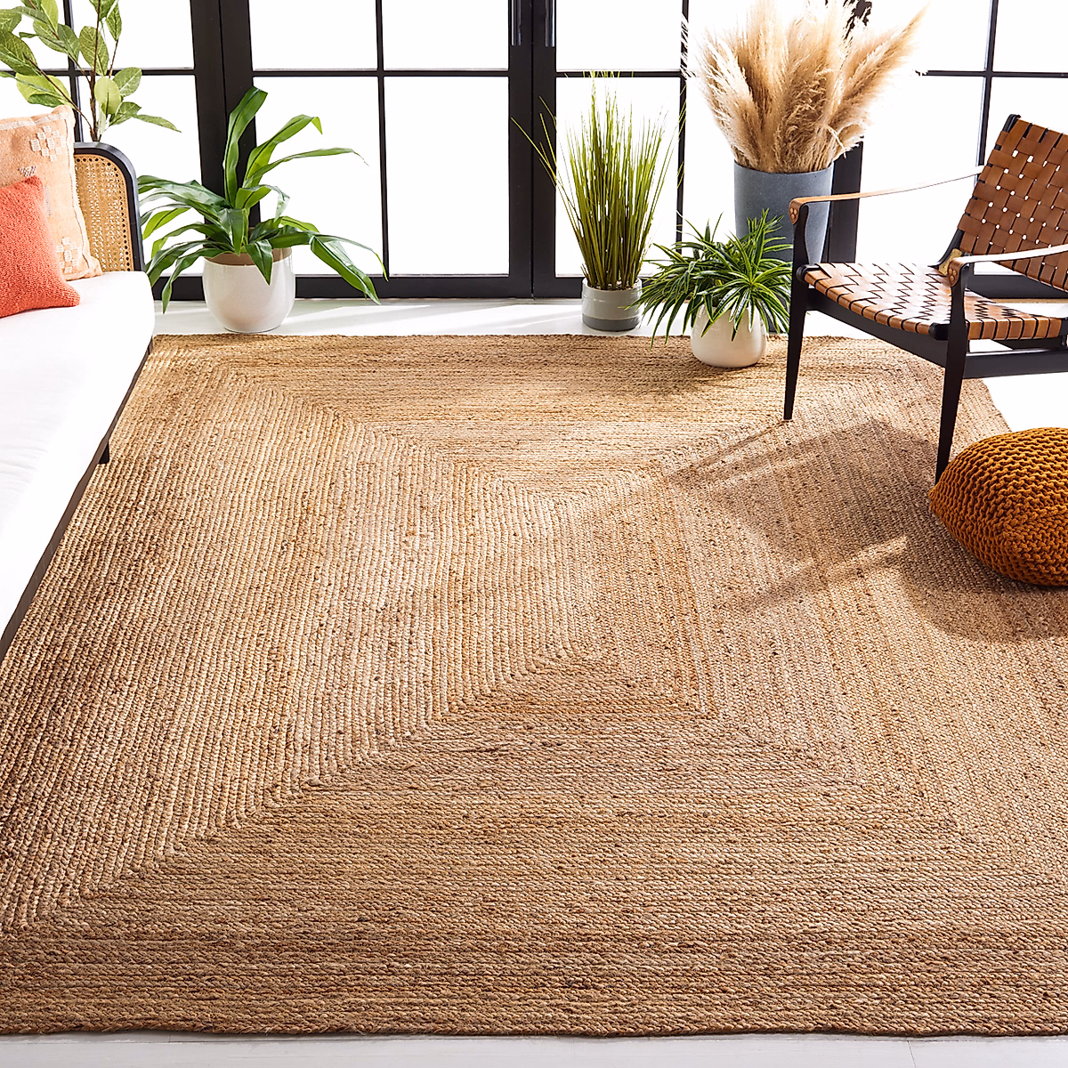 SAFAVIEH Cape Cod Collection Area Rug - 8' x 10', Natural, Handmade Flat Weave Jute, Ideal for High Traffic Areas in Living Room, Bedroom (CAP252A)