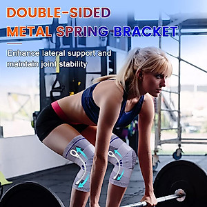 RESLTALY Compression Knee Sleeves 2Pc,Knee Brace Support Men&Women Patella Gel Pad Side Spring Stabilizer,For Pain Relief ACL MCL Arthritis Meniscus and Basketball Weightlifting Running Workout Gym. (GRAY, Small)