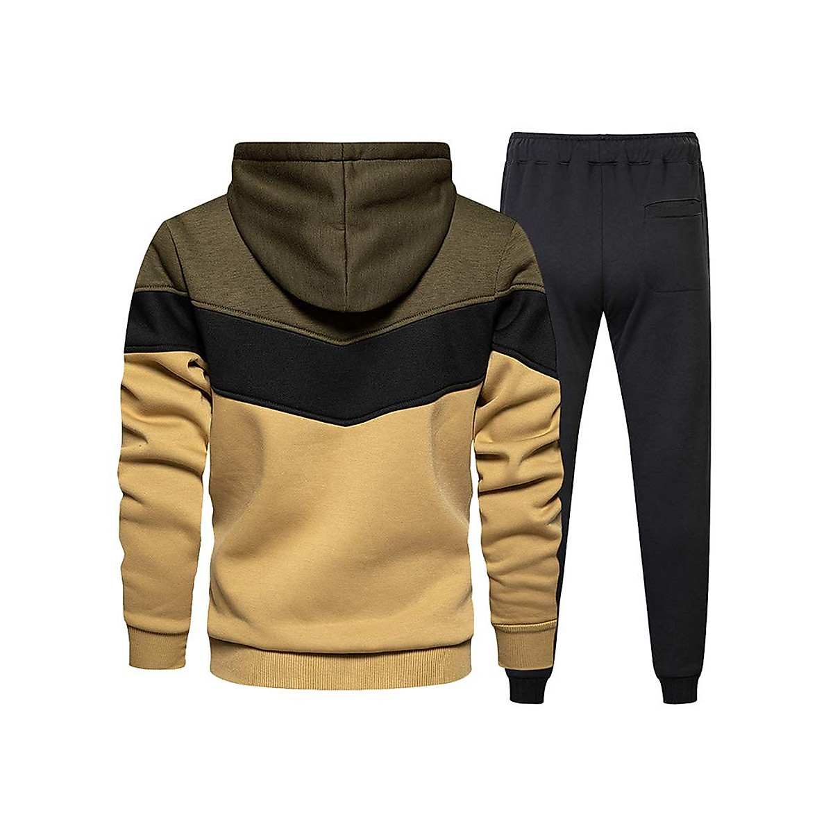 Tebreux Men's/Women's Jogging Tracksuit 2 Piece Athletic Outfit Hoodie Sports Sweatsuit Pullover Suit Sets Green L