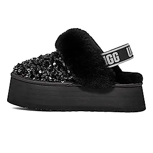 UGG Women's FUNKETTE Chunky Sequin Slipper, Black, 12