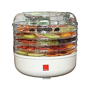 Ronco for Beef, Turkey, Chicken, Fish Jerky, Fruits, Vegetables 5-Tray Dehydrator, Food Preserver Quiet & Easy Operation, Classic White